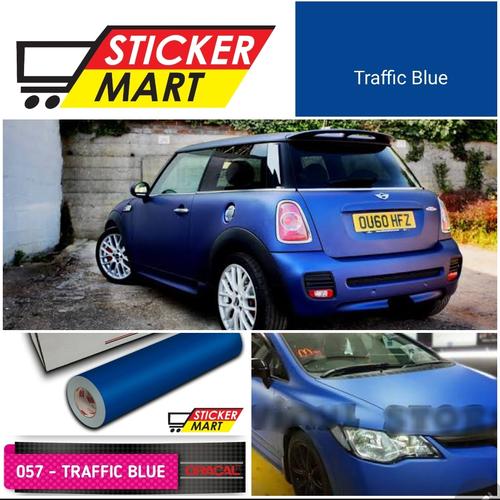 Jual Sticker Oracal Traffic Blue Matte 057 biru mobil motor cutting ...