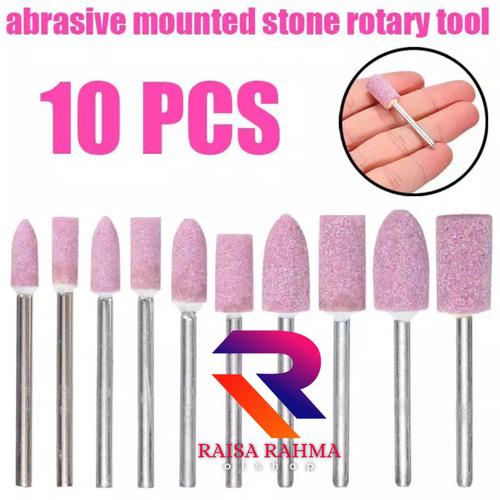 Jual Set 10pcs Mata Bor Batu Asah Ampelas Gerinda Tuner Mini Drill ...