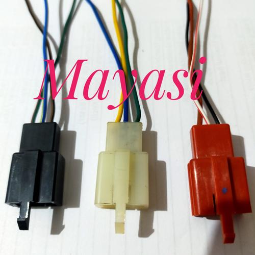 Jual soket tiga 3 pin male connector multifungsi include kabel dan ...