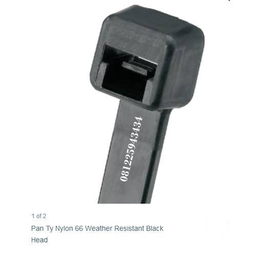 Jual Pan-Ty Nylon 6.6 Black Weather Resistant Cable Ties, 1Pak/100pcs ...