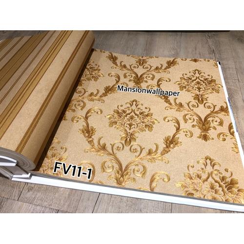 Jual Wallpaper Dinding Korea Klasik Gold Emas Mewah Simple - FV11-1 ...