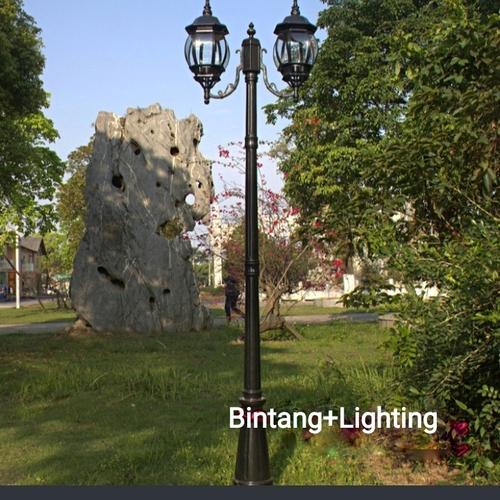 Jual Lampu taman tiang Outdoor cabang 2 tinggi tiang 3 meterseri 210 ...