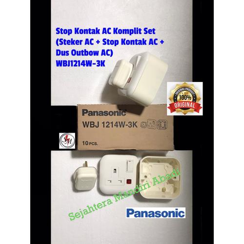 Jual Steket Stop Kontak AC Panasonic Komplit Set WBJ1214W-3K Dus Outbow ...