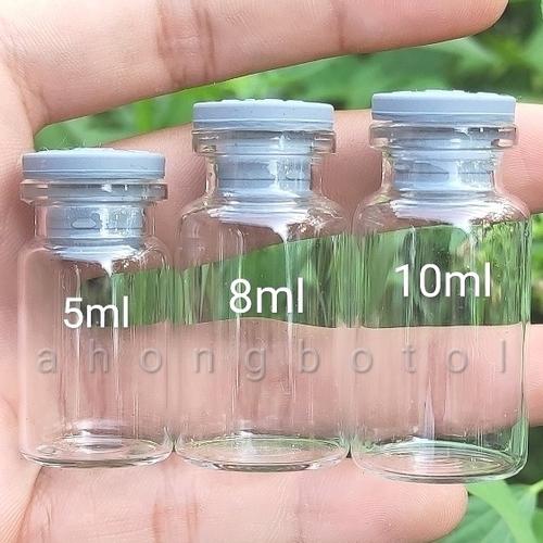 Jual botol vial 5ml 8ml 10ml kaca tutup karet - 5ml - Kota Depok ...