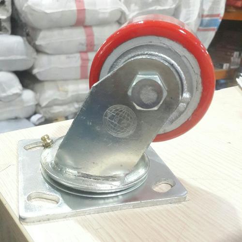 Jual Roda PU Flat Besi Cor Heavy Duty 3 inch Hidup Poliurethane ROHA ...