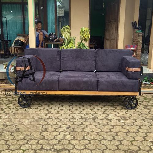 Jual kursi sofa minimalis/ sofa kaki roda besi/sofa 3 seater/sofa mewah ...