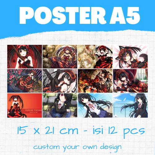 Jual 12 pcs dekorasi hiasan dinding poster A5 anime date a live kurumi ...