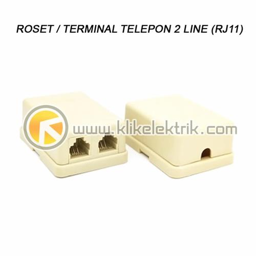 Jual ROSET RJ11 LINE TELP 2 LUBANG TERMINAL TELEPON 2 JALUR ROKSET BOX ...