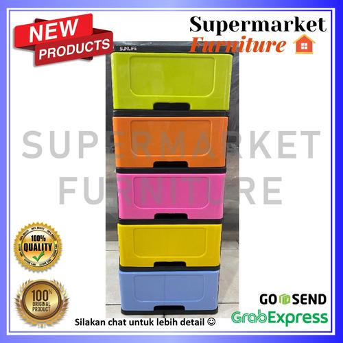 Jual Lemari plastik Susun 5 LIVINA / Drawer Laci 5SSN WARNA WARNI ...
