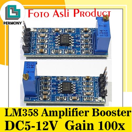 Jual LM358 Amplifier Booster module OpAmp 100x Gain Signal - Jakarta ...
