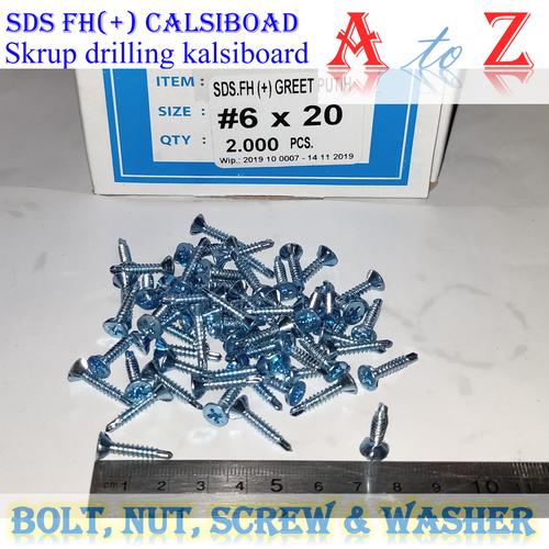 Jual sds fh (+) calsiboard 6 x 20 mm (1 kotak)/skrup drilling ...