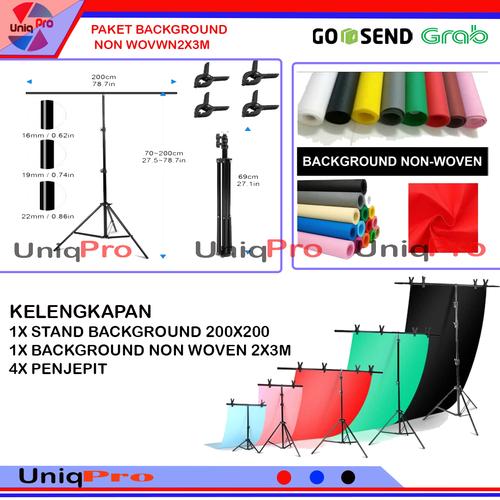 Jual PAKET Kain Background Non woven Backdrop Studio foto 2x3m - Hijau ...