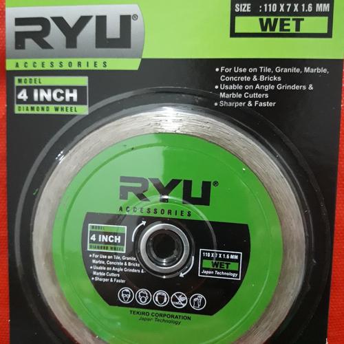 Jual DIAMOND DISC WET 4" 110X7X1.6MM RYU / MATA POTONG KERAMIK RYU ...