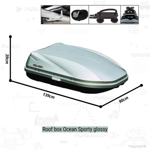 Jual Paket Roof box Autobox Ocean Sporty + cross bar Universal Flush ...