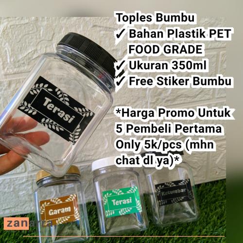 Jual Tempat Bumbu Dapur Bentuk Toples Wadah Botol Dan Stiker Label ...