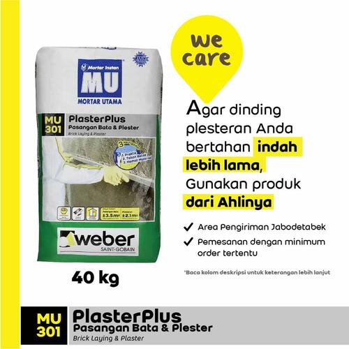 Jual Mortar Utama MU-301 PlasterPlus-Pasangan Bata dan Plester 40Kg ...