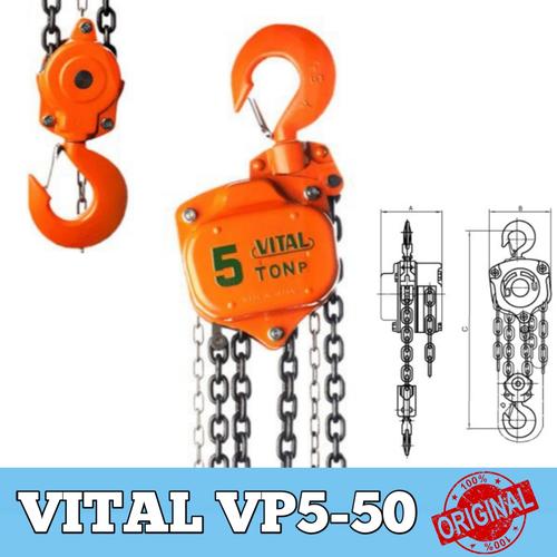Jual Chain Block 5 Ton x 5 Meter VITAL VP5-50 Chain Hoist Takel 5 Ton ...