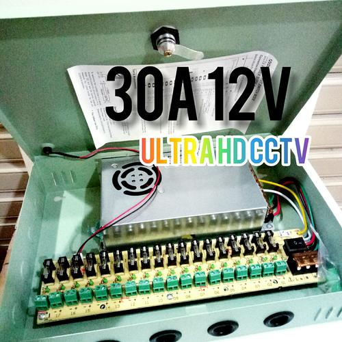 Jual POWER SUPPLY 30A 12V BOX PANEL /ADAPTOR PSU 12V 30A 18CH UNTUK ...