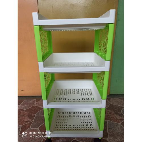 Jual Rak Plastik Susun 4 Multifungsi Serbaguna Roda - Kota Depok - Gold ...