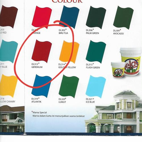 Jual Cat Genteng Delac 1kg warna cat exterior lapangan trotoar taman ...