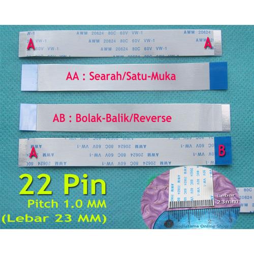 Jual PCB Flexible AWM 22 Pin Pitch 1.0mm (Lebar 23mm) Logic Board Cable ...