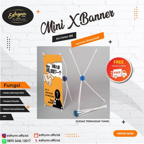 Jual Mini X banner free desain // banner mini // banner promosi // menu ...