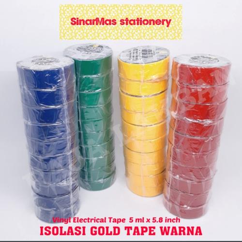 Jual Isolasi Listrik| Isolasi Listrik Warna | Isolasi Gold Tape 5 ml x ...