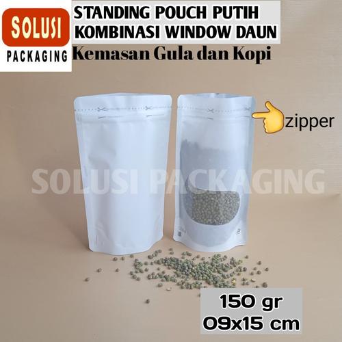 Jual Standing Pouch PUTIH WINDOW 150gr 9x15cm KPACK Kemasan Aluminium ...