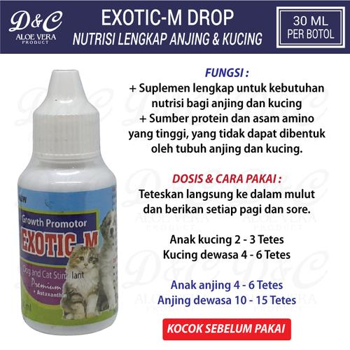 Promo Exotic M Drop Multivitamin Mineral Suplemen Anjing Kucing Lengkap ...