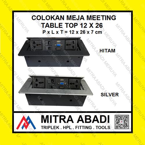Jual Table Top COLOKAN Meja Meeting LISTRIK HDMI VGA USB LAN 12x26cm ...