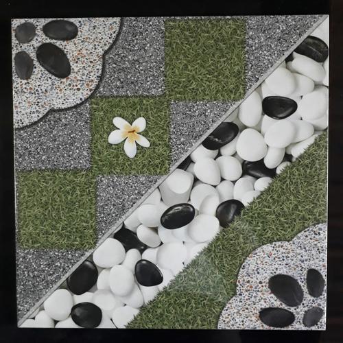 Jual Keramik motif rumput batu 40x40 mengkilap warna abu-abu dan coklat ...