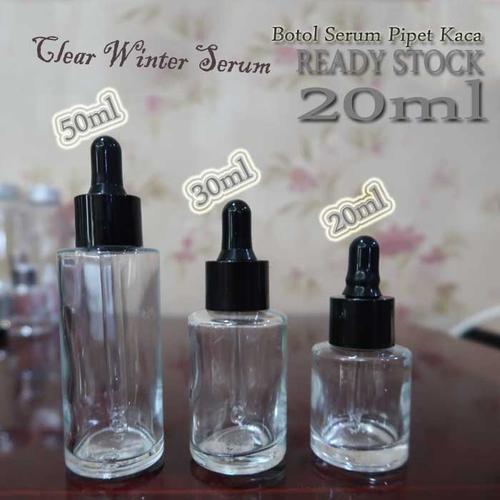 Jual Botol Serum 20ml Botol Dropper 20 ml Pipet Kaca Bening Ring Hitam ...