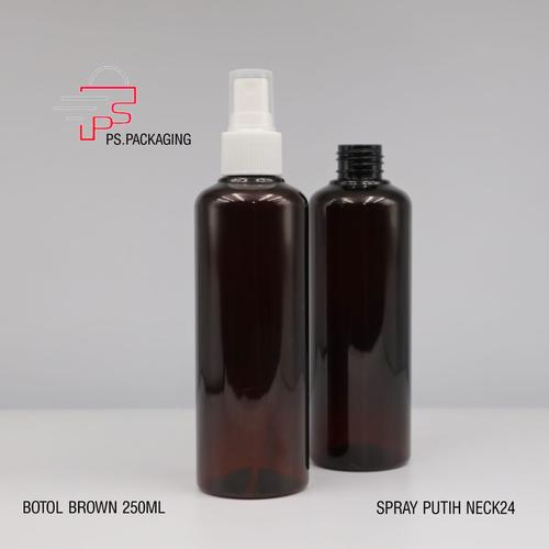 Jual BOTOL AMBER 250ML SPRAY / BOTOL PLASTIK AMBER - Putih - Kota ...