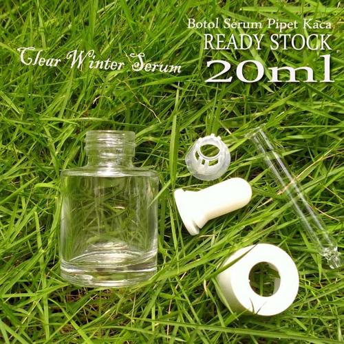 Jual Botol Serum 20ml Botol Dropper 20 ml Pipet Kaca Bening Ring Putih ...