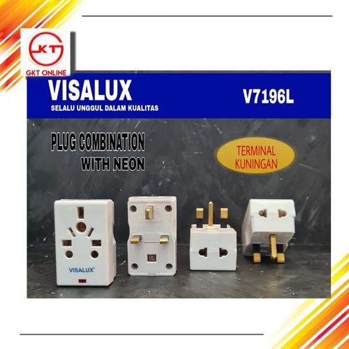 Jual steker kombinasi 3 dengan lampu Visalux / Steker Serbaguna ...