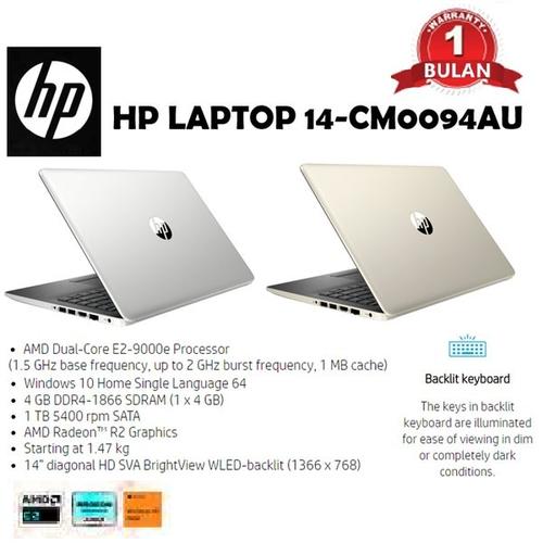 Jual HP 14 CM0094AU AMD E2 9000e 4GB 1TB AMD Radeon Graphics WIN 10 ...
