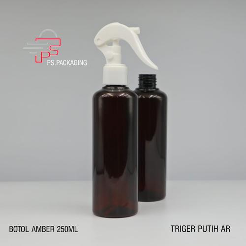 Jual BOTOL AMBER 250ML TUTUP TRIGER / BOTOL SPRAY TRIGER 250ML AMBER ...