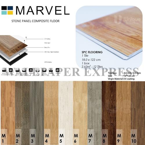 Jual SPC Flooring vinyl klik 4mm MARVEL @2,63 m²/dus anti air dan rayap ...