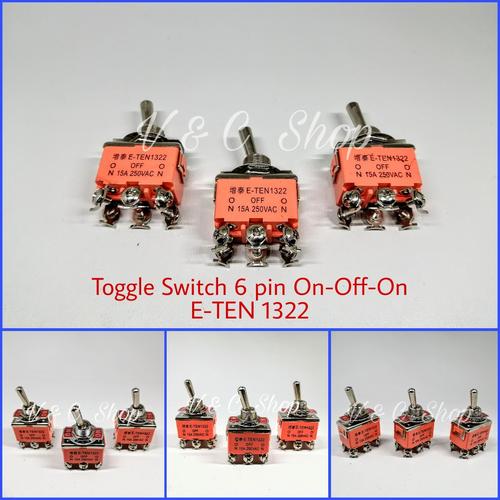 Jual Toggle Switch 6 pin On-Off-On E-TEN 1322 - Jakarta Barat - V&C ...