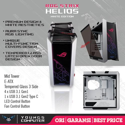 Promo ASUS ROG STRIX HELIOS WHITE EDITION RGB E-ATX GAMING CASE CASING ...