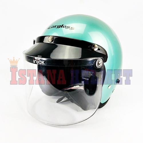 Jual HELM CARGLOSS RETRO JZ GREEN PLUS KACA DATAR BENING & RIBEN - XL ...