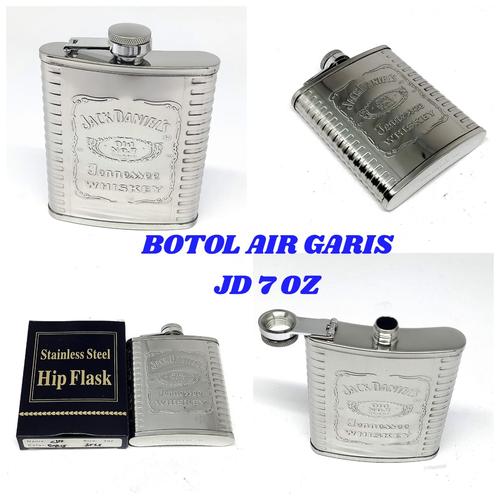 Jual Botol Minum Wine Whiskey Stainless Steel 5-10 OZ Silver Hitam ...