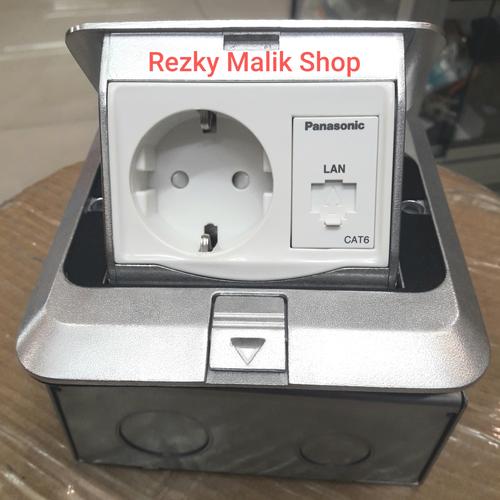 Jual stop kontak lantai panasonic stop kontak arde + data LAN cat 6 ...
