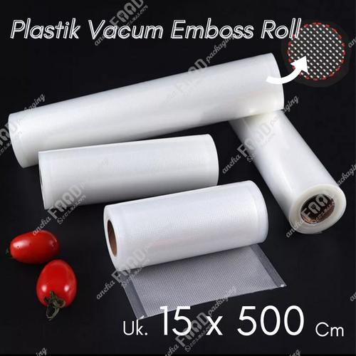 Jual Plastik Vacuum sealer emboss roll 15x500cm/vacum bintik/vakum ...