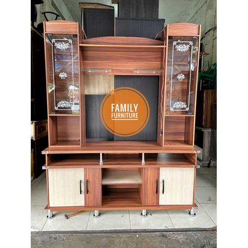 Jual Buffet Tv Minimalist Ukuran Jumbo Rak Pajangan Kiri Kanan Lampu ...