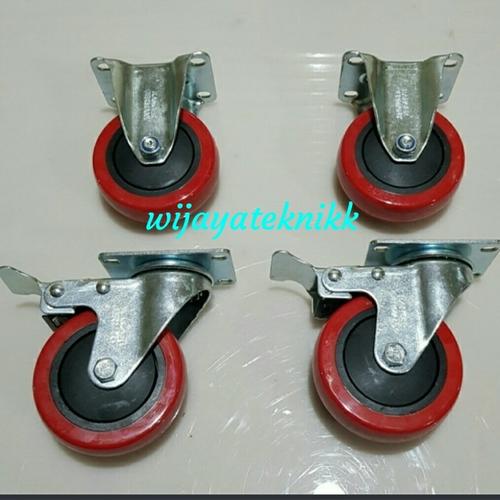 Jual roda troli PU ranger 4 inch roda troley PU 4 inch kapasitas 600 kg ...