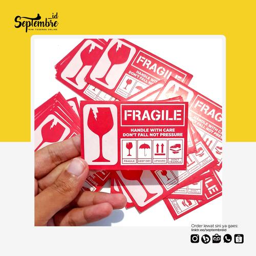 Jual Stiker Fragile Sticker Fragile 8x5 cm Label Fragile Kertas Stiker ...
