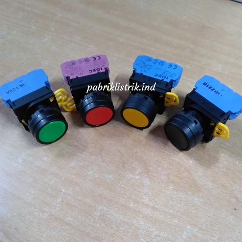 Jual pushbutton 22mm idec YW1B M1E10G M1E01R M1E10Y M1E10B idec original - Red (1NC) - Jakarta ...