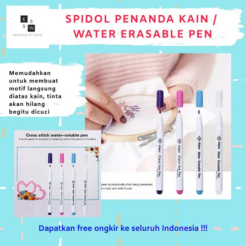 Jual Spidol Penanda Kain Erasable / Water Erasable Pen / Fabric Marking ...