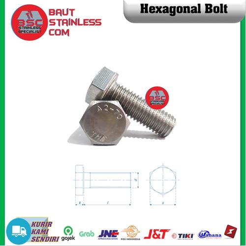Jual Hex Bolt Stainless SS304 M16x55 - Kab. Bekasi - BAUTSTAINLESSCOM ...